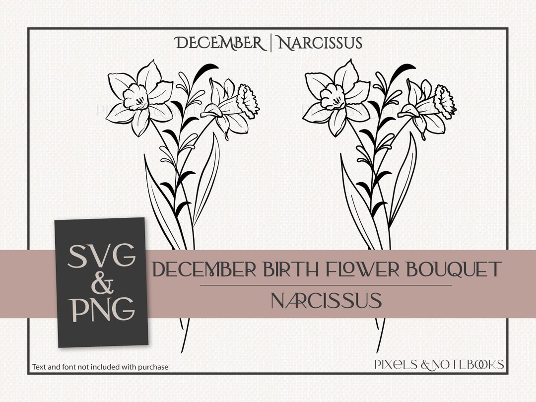 Narcissus Svg | December Birth Flower | Birth Month Flower Bouquet SVG ...