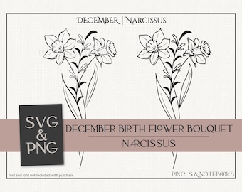 Birth Flower Vector Clipart Set / Stamp Silhouette Graphic / Rose, Lily ...