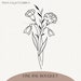 Carnation Snowdrop Bouquet SVG: January Birth Flower Clipart (digital ...