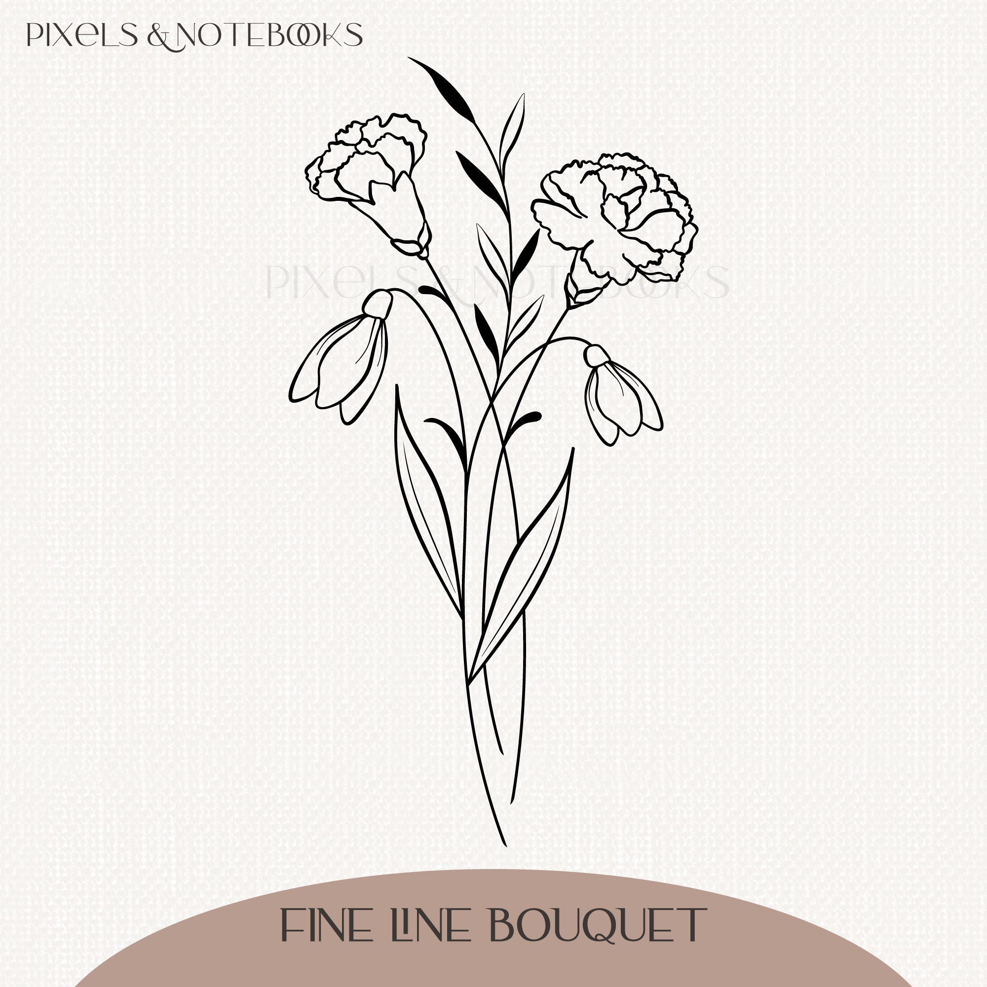 Carnation and Snowdrop Svg January Birth Flower Birth Month Flower ...