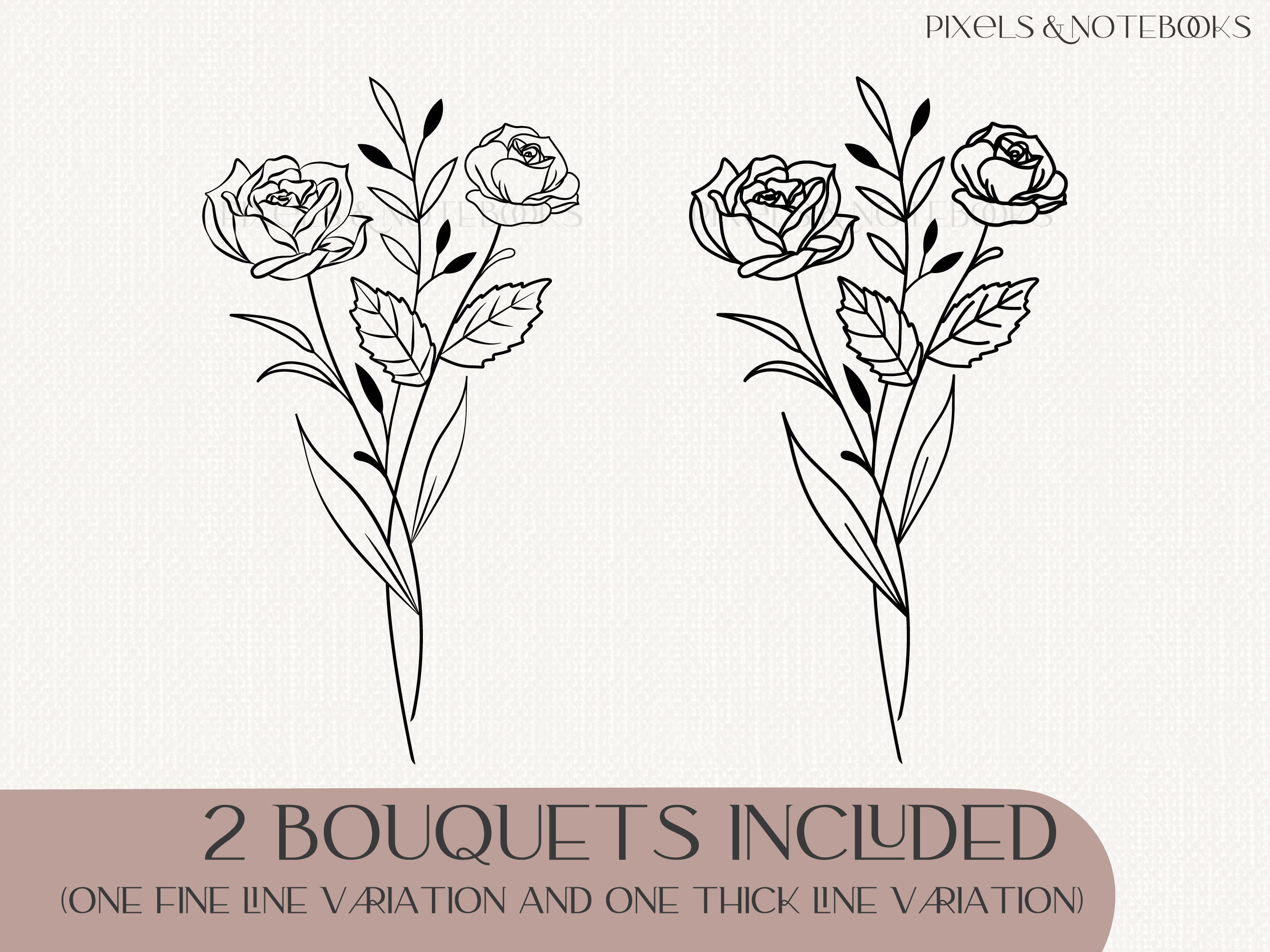 Rose Bouquet SVG: June Birth Flower Clipart (digital Download) - Etsy