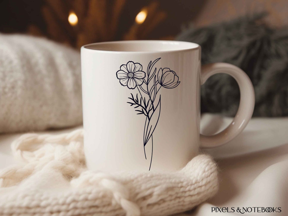 Cosmos Svg October Birth Flower Birth Month Flower Bouquet SVG PNG ...