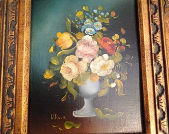 Vintage R. Rosini Floral Oil Painting (framed) - Etsy