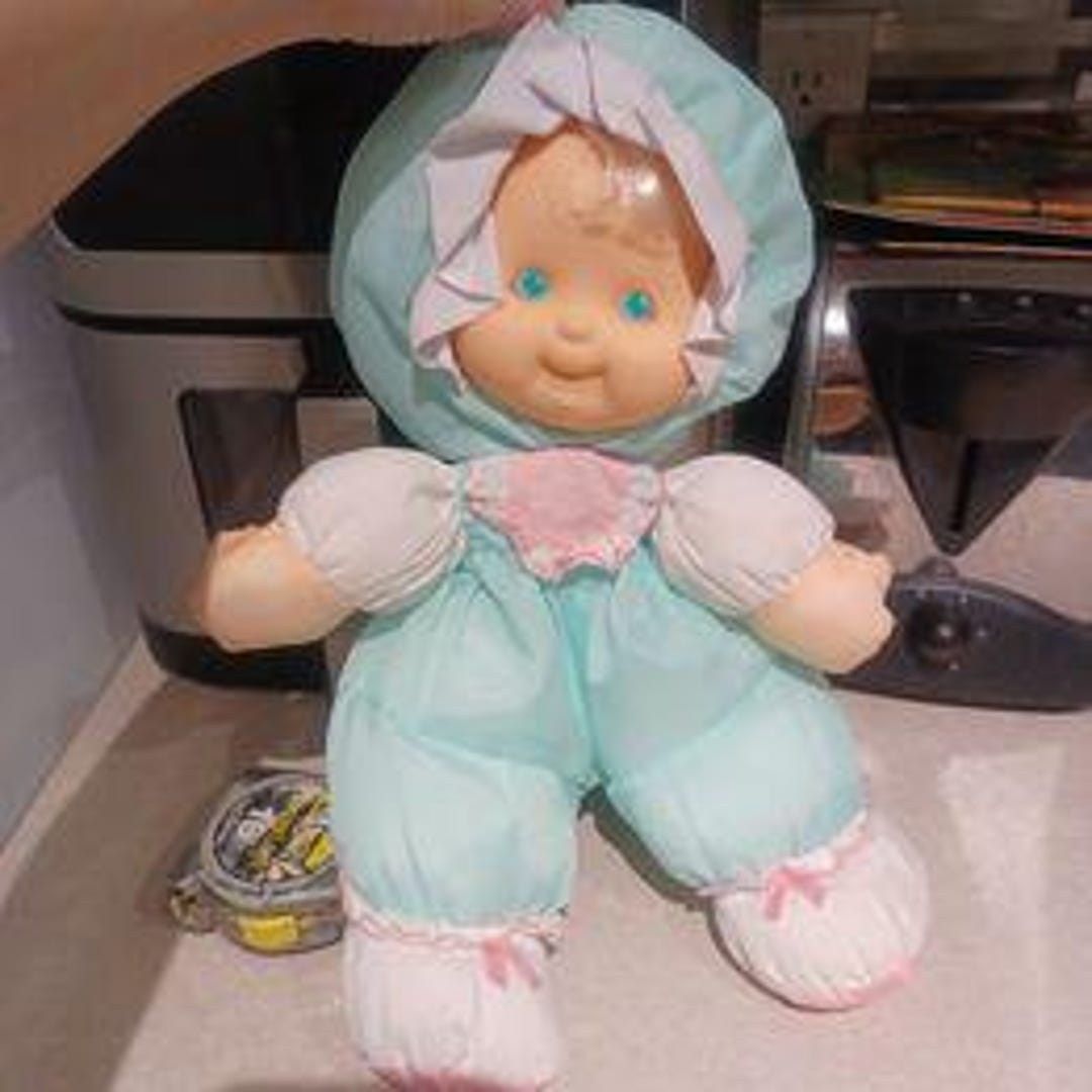 Vintage 1990 Fisher Price Puffalump Kids Plush Baby Doll Mint Blue Eyes ...