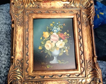 Vintage R. Rosini Floral Oil Painting (framed) - Etsy