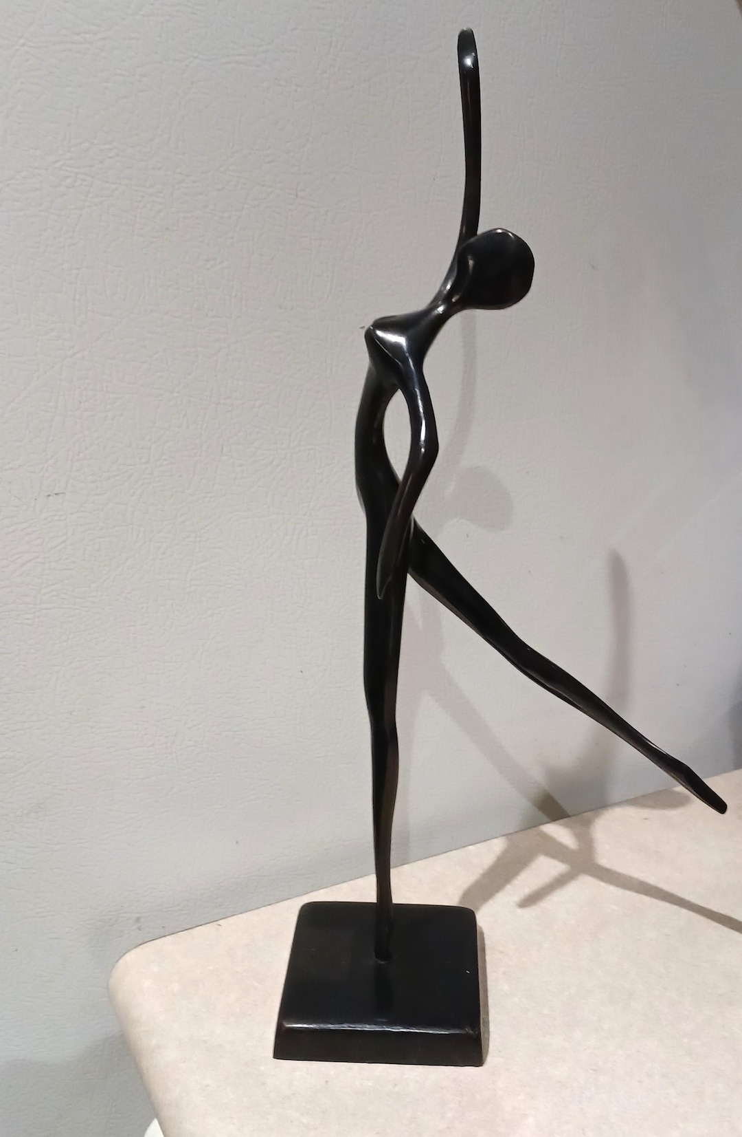 Bodrul Khalique Sculpture Dancing Figure Ballet Ballerina Painted Black ...
