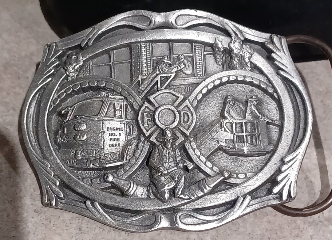 Vintage Fireman Pewter Belt Buckle 1990s C & J Inc. USA CJ1475 - Etsy
