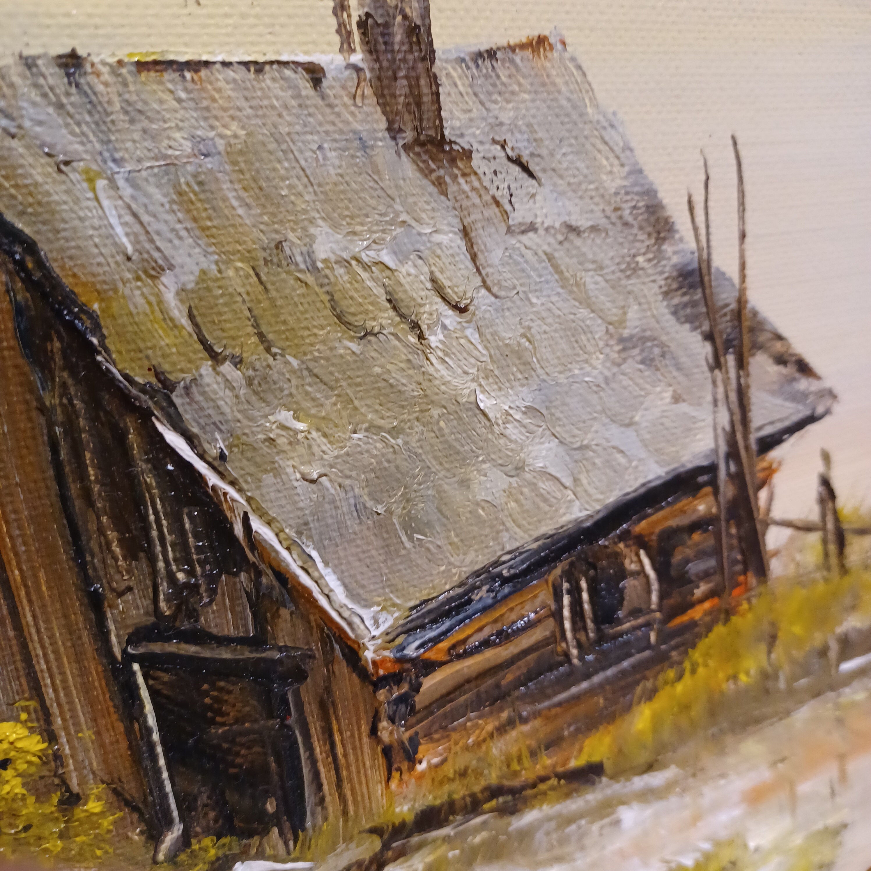 Vintage Lake House Cabin Cottage Oil Painting Framed in Vintage Wood ...
