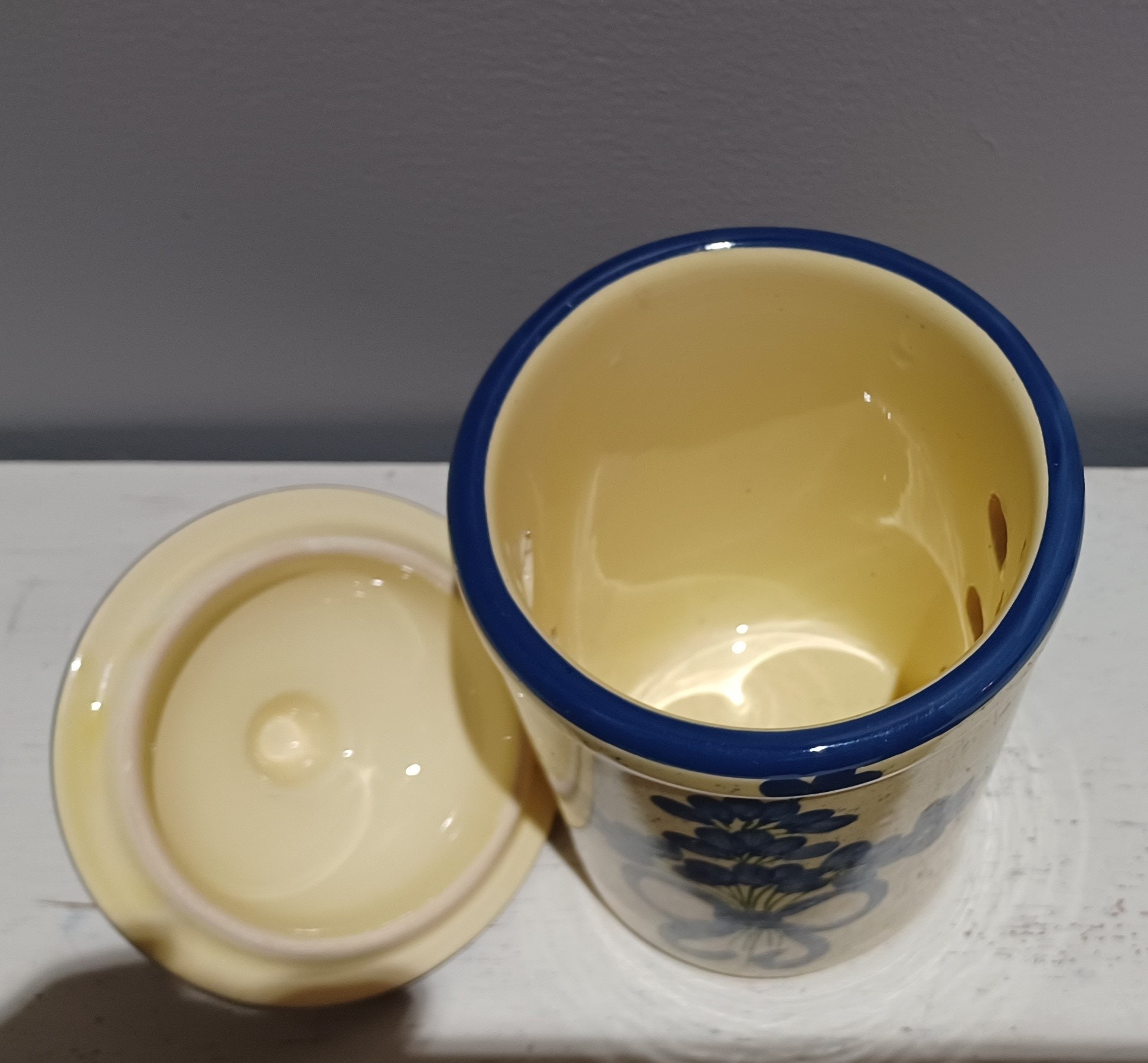 Lavender Blue Garlic Keeper Pot Designed in France French Ceramic - Etsy UK