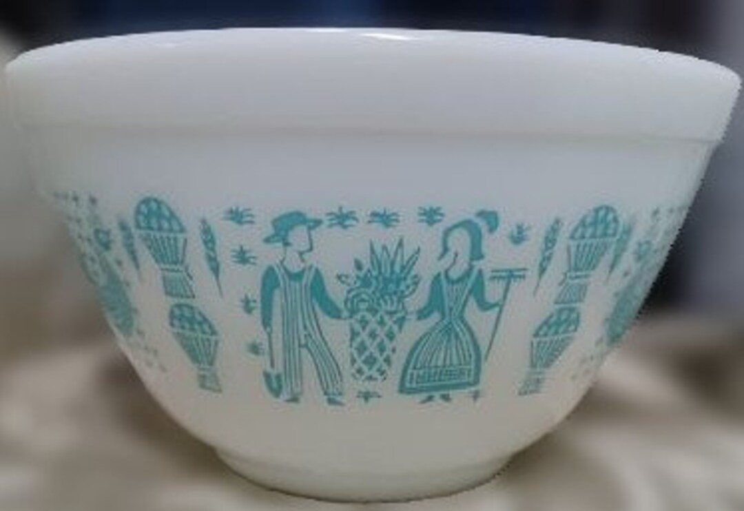 Set of 3 Vintage 1950's Pyrex Mixing Bowl Amish Butterprint White ...