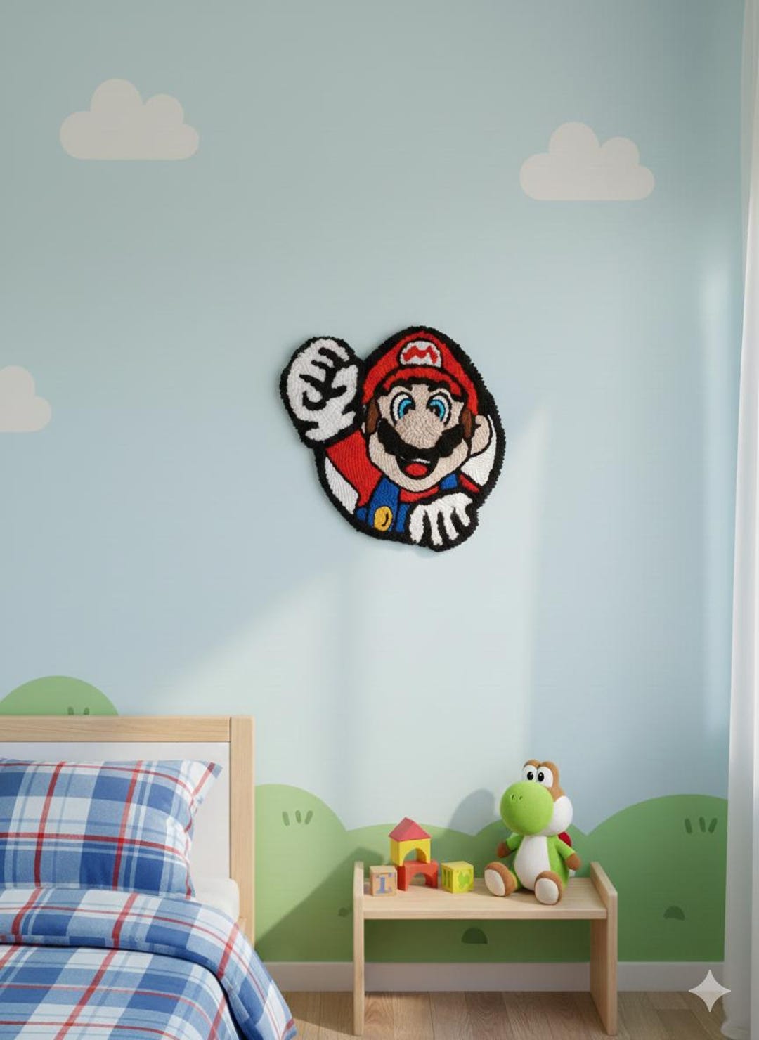 Handmade Super Mario Punch Needle Wall Art | Gamer Decor - Etsy UK