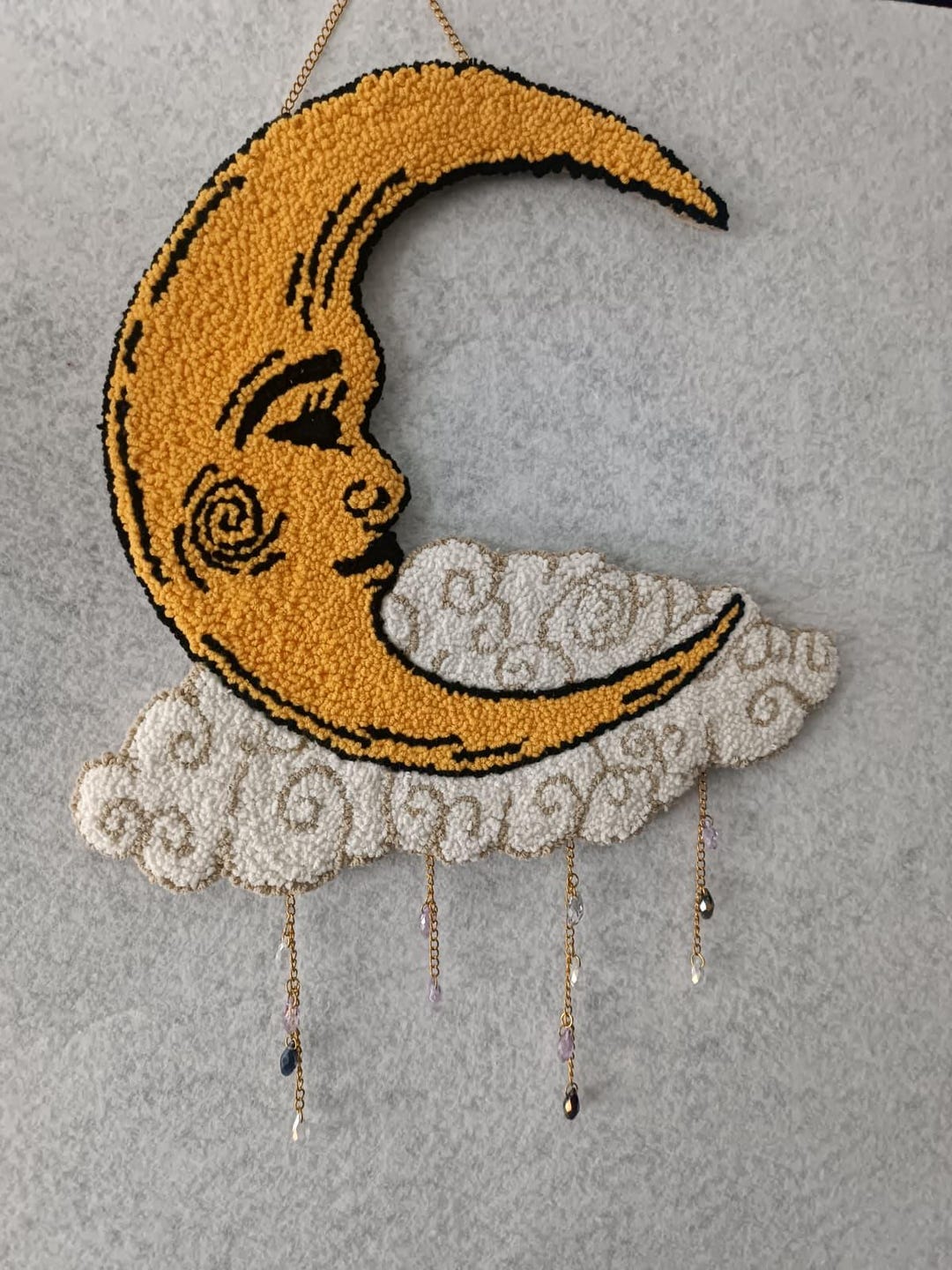 Punch Needle Moon Wall Hanging – Celestial Bohem Decor - Etsy