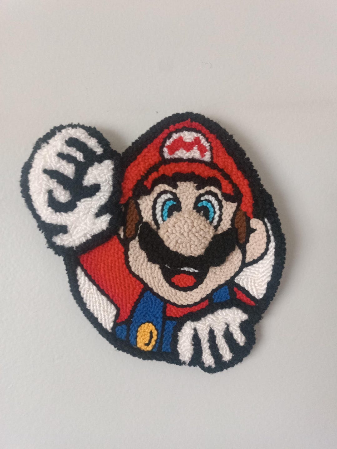 Super Mario Punch Needle Wall Art | Tufted Cartoon Rug | Gamer Room ...