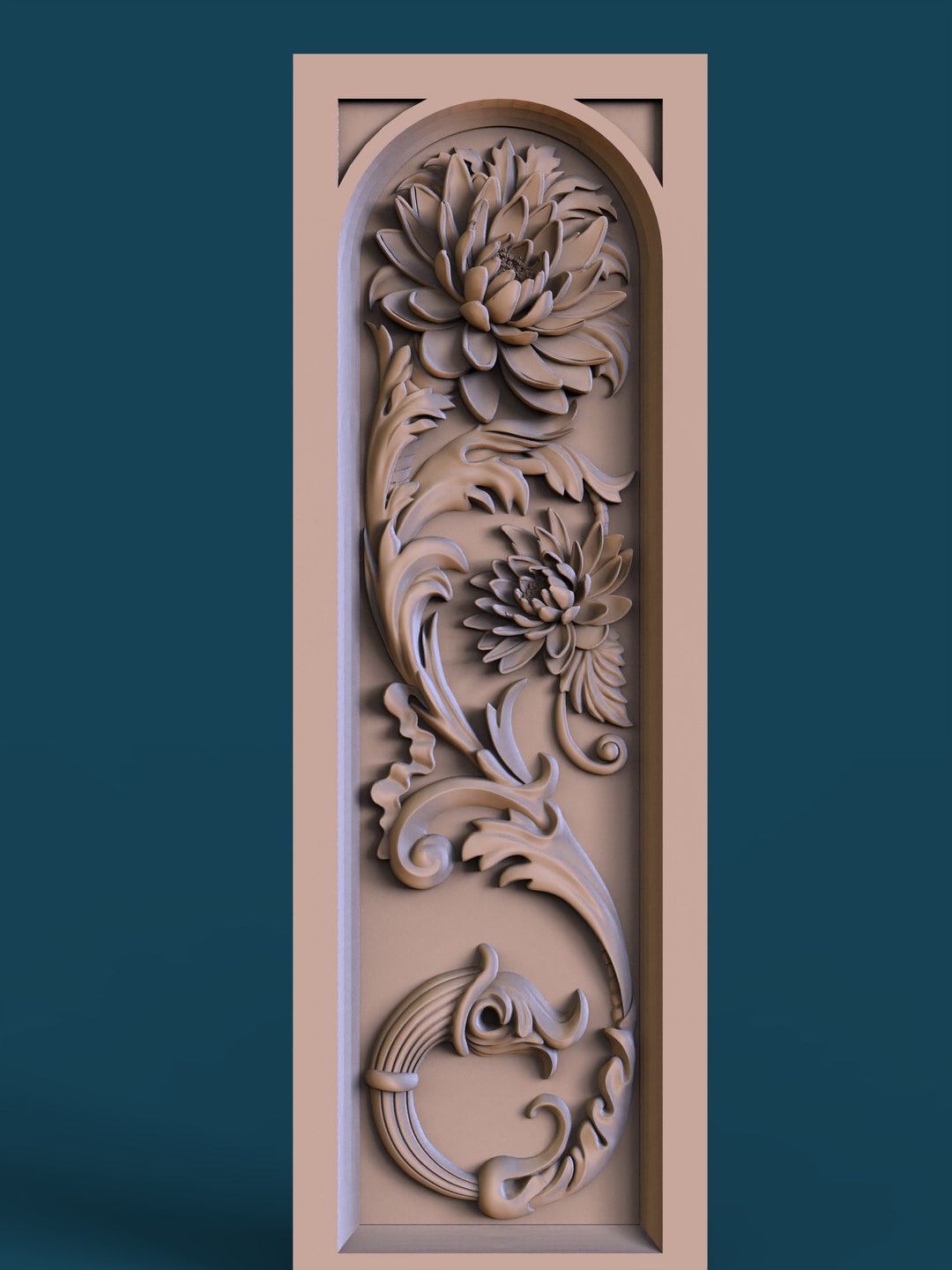 Panel With Flowers 3D STL Model for CNC - Etsy Australia