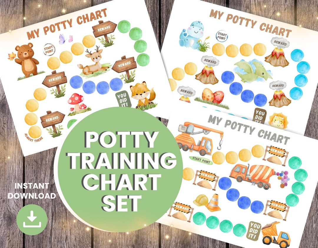 Printable Potty Chart, Potty Training Chart, Potty Reward Chart Potty ...