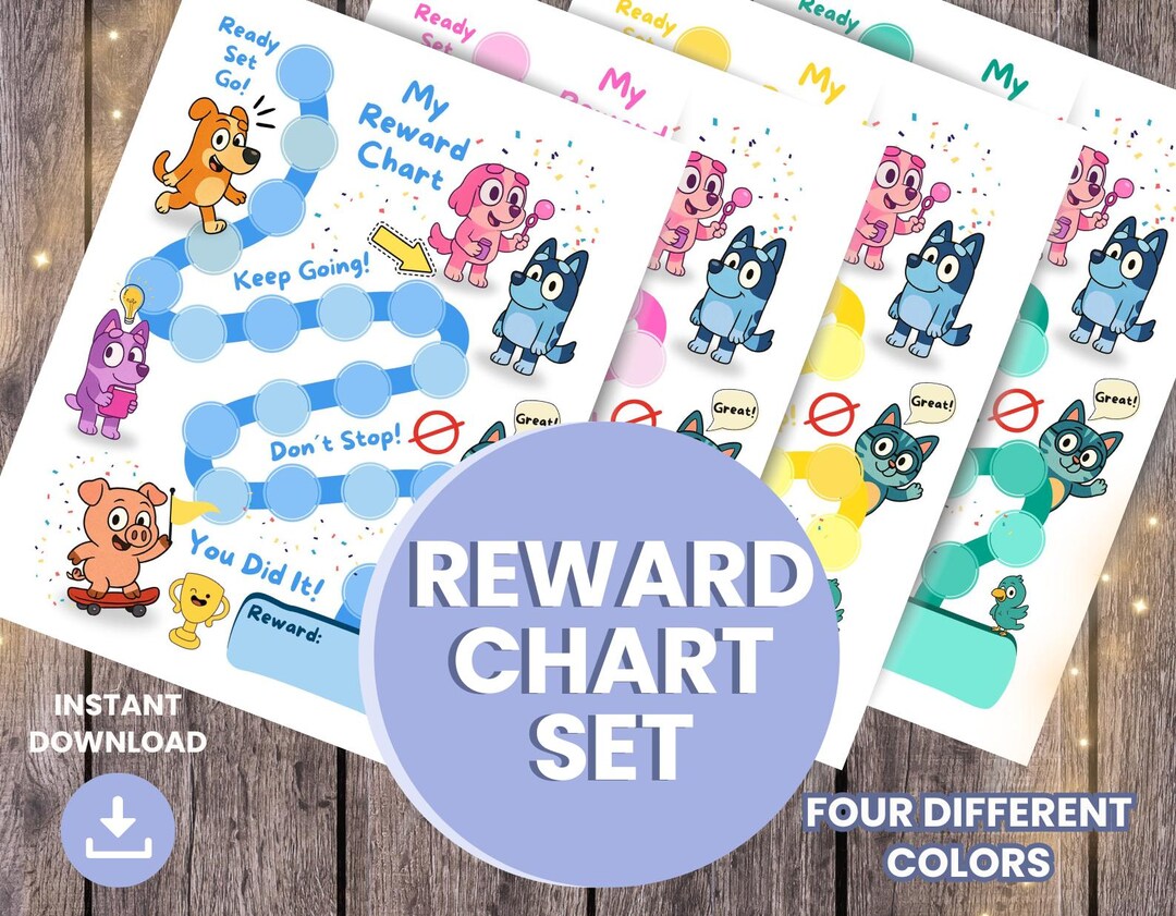 Reward Charts Printable Behavior Chart for Kids Reward Chore Chart Blue ...