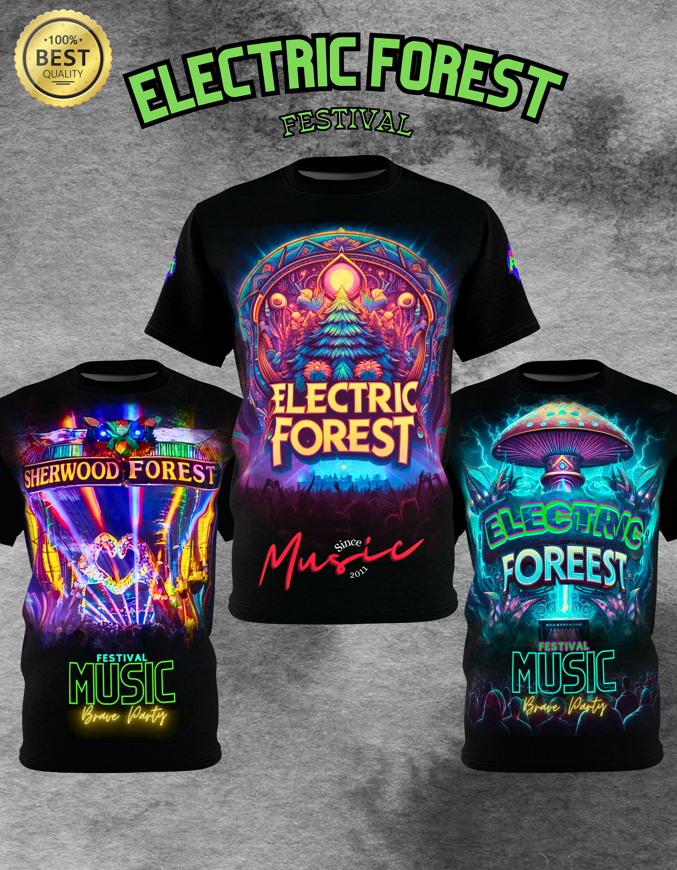 Electric Festival Forest T-shirt ,8 Different Designs Power Festival ...