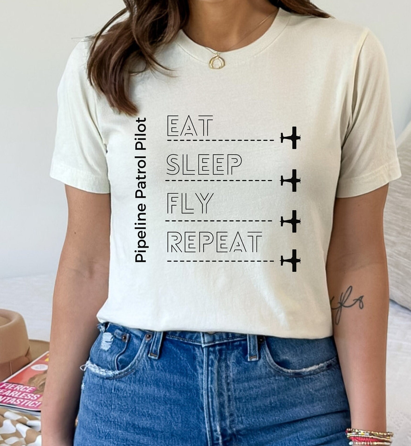Pipeline Patrol Pilot Shirt Eat Sleep Fly T-shirt Aviation T-shirt ...