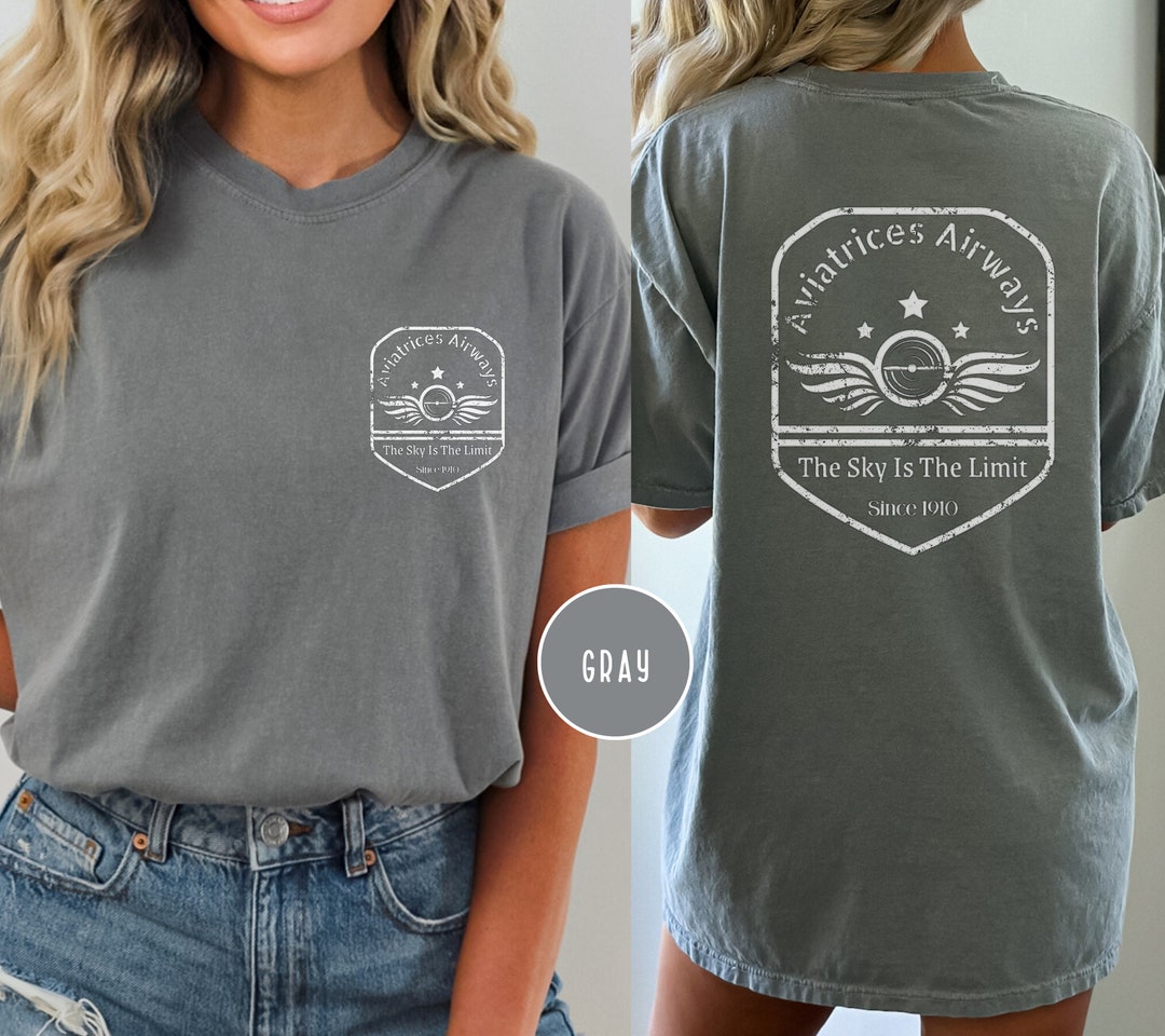 Aviatrices Airways Comfort Colors T-shirt, Female Aviator Gift - Etsy