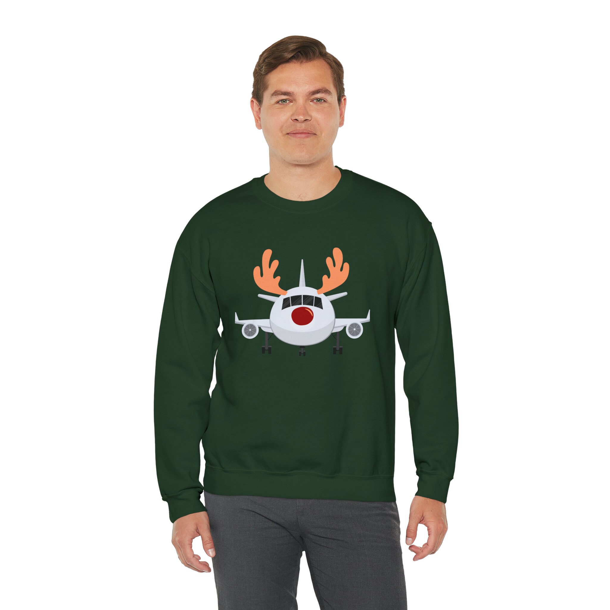 Airplane Reindeer Sweatshirt for Pilot Gift for Pilot Christmas Ugly ...