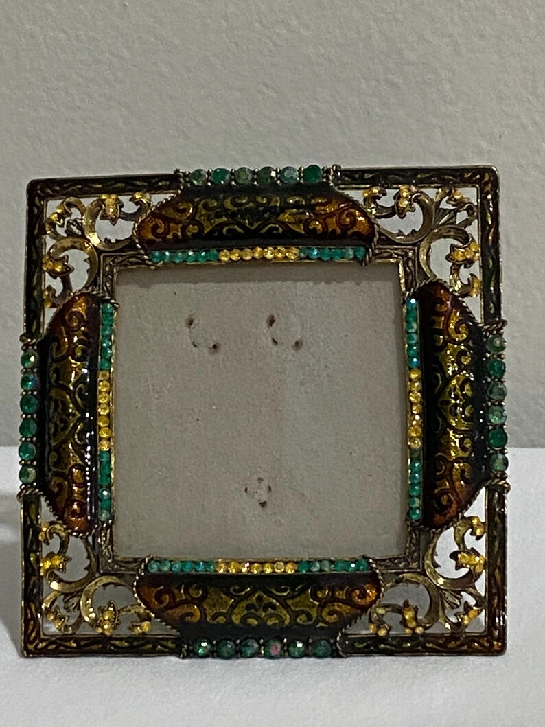 Small Square Ornate Bejeweled Picture Frame - Etsy