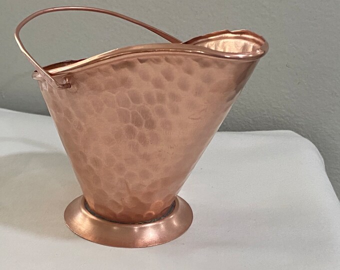 Vintage Gregorian Solid Hammered Copper Mini Coal Scuttle/container 5 ...