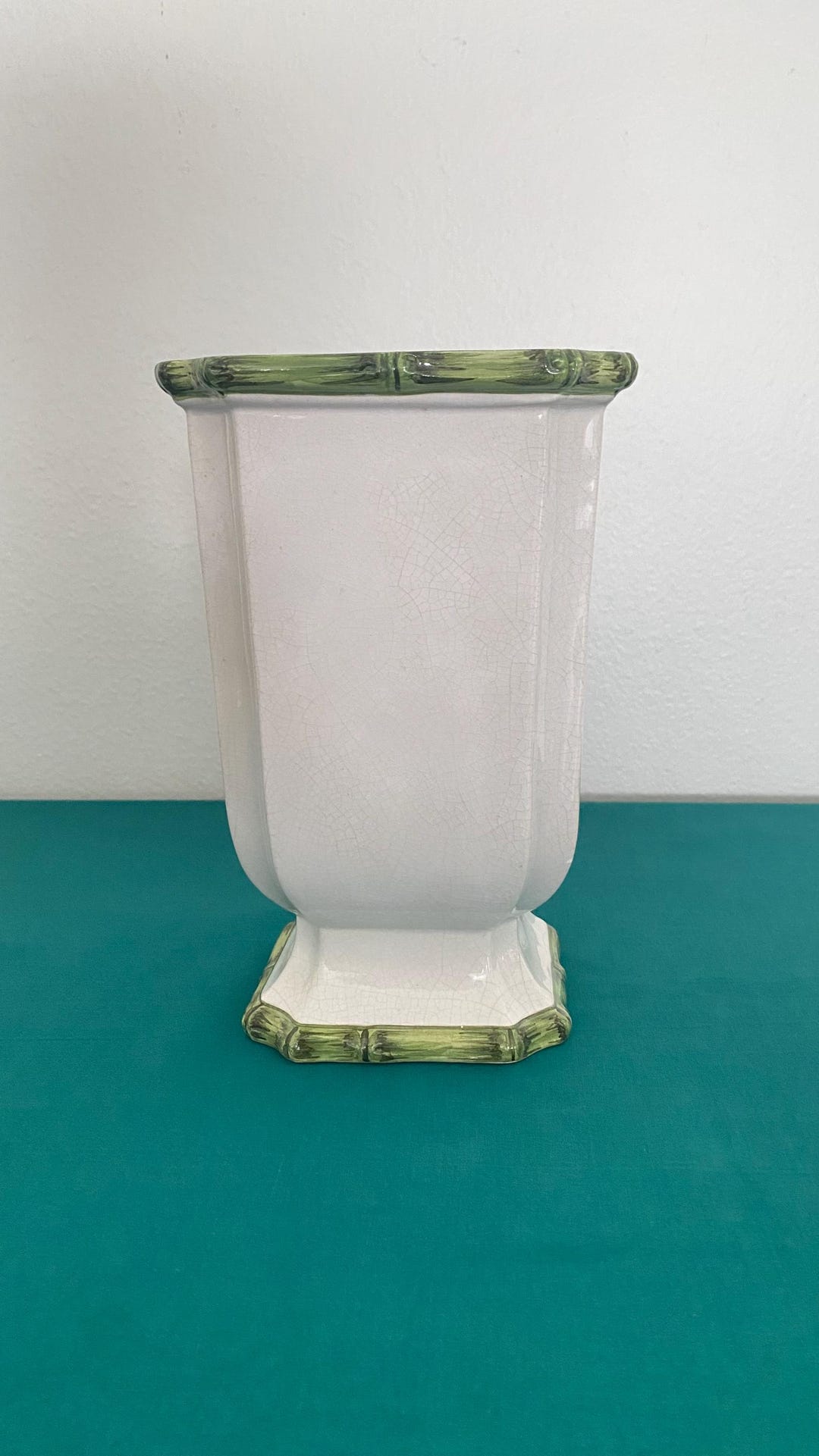 Rectangular Ceramic Planter/vase With Bamboo Pattern - Etsy