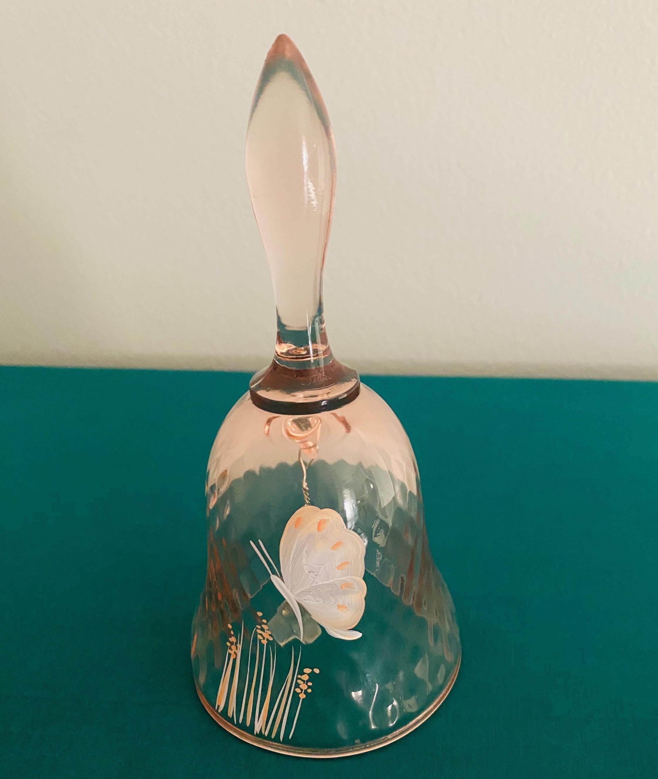 Fenton Hand Painted Pink Diamond Optic Bell - Etsy