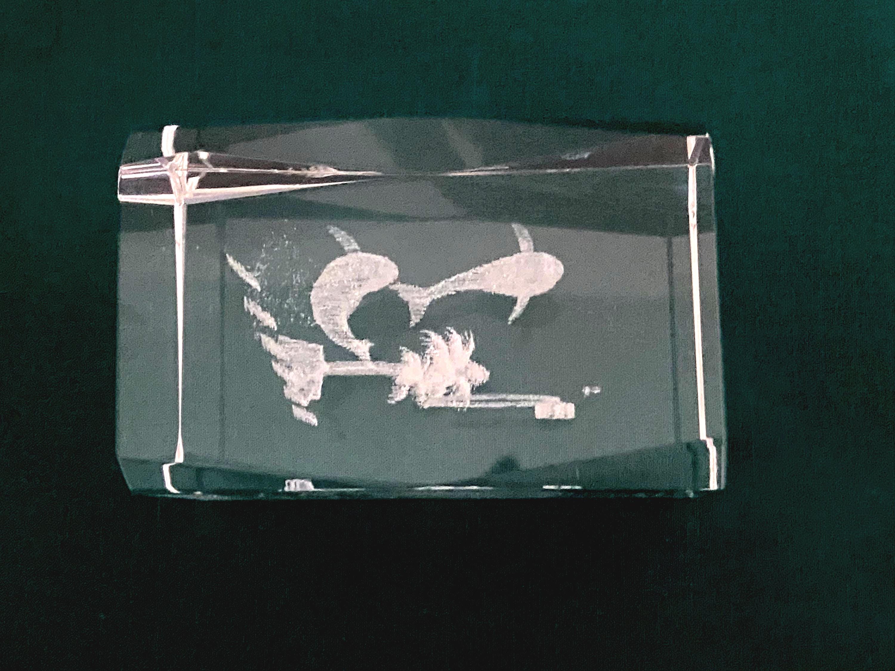 3D Laser Etched Clear Glass Dolphins Paperweight - Etsy