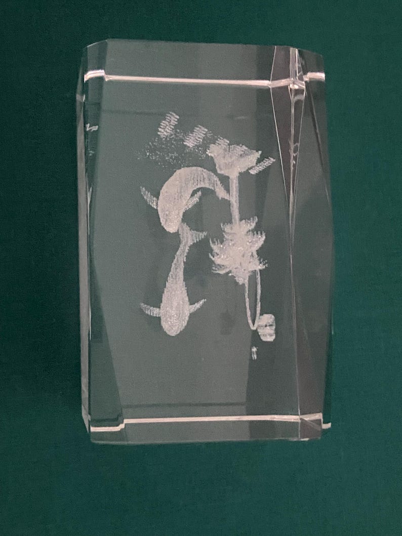 3D Laser Etched Clear Glass Dolphins Paperweight - Etsy