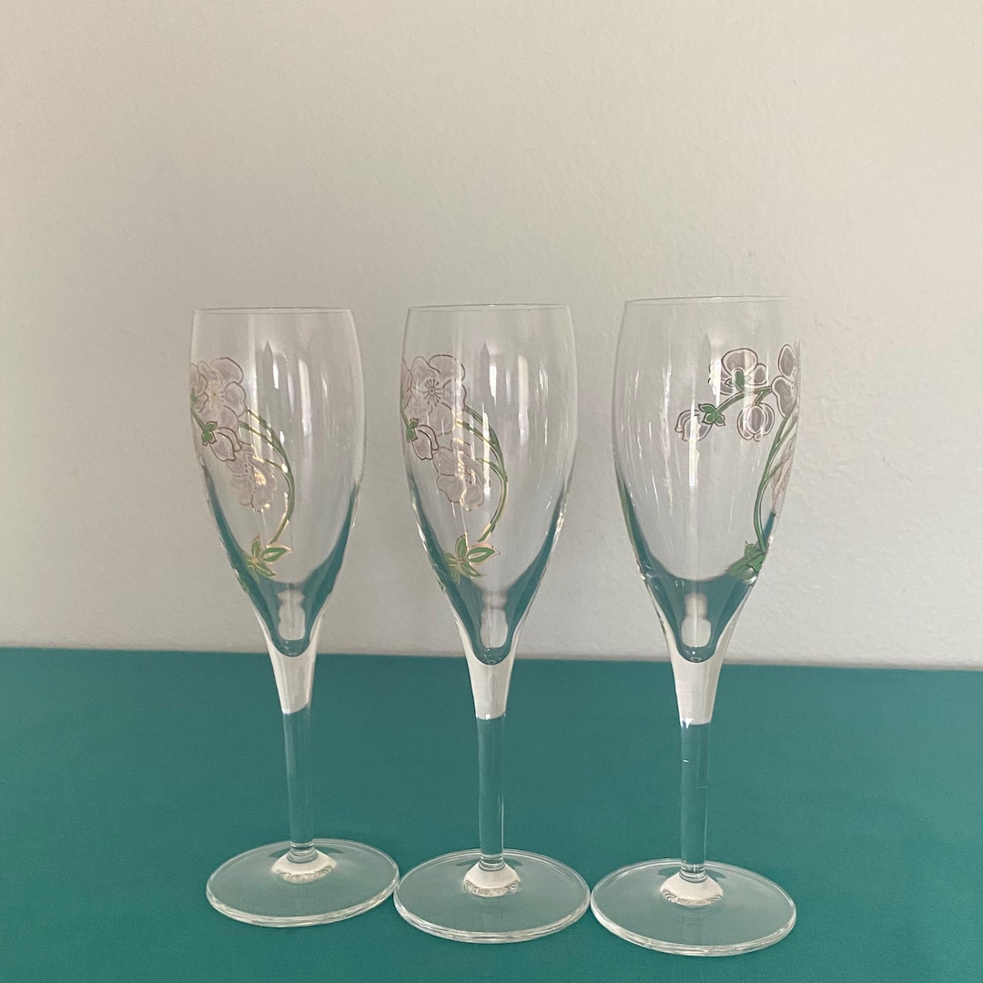 3 Perrier-jouët Belle Epoque Champagne Flutes - Etsy