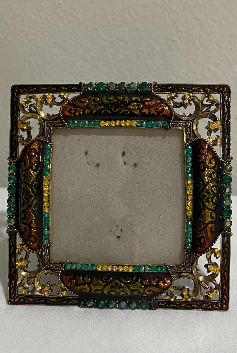 Small Square Ornate Bejeweled Picture Frame - Etsy