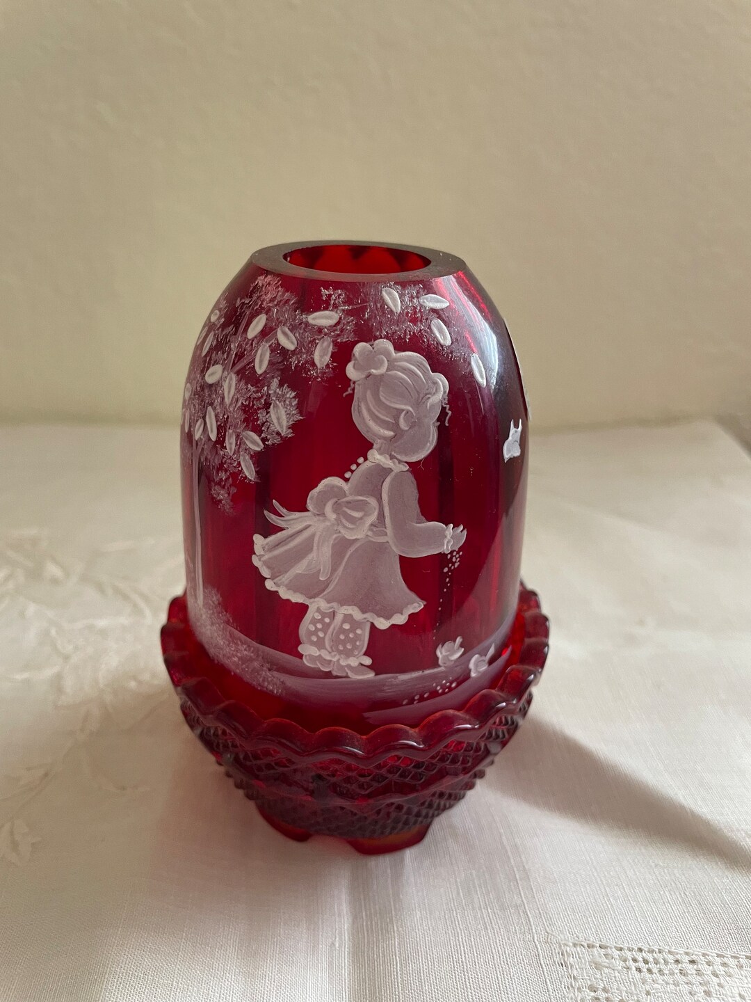 Pair 2 of Signed Nancy Fenton 5 Ruby Girl and Butterflies Fairy Lamps ...