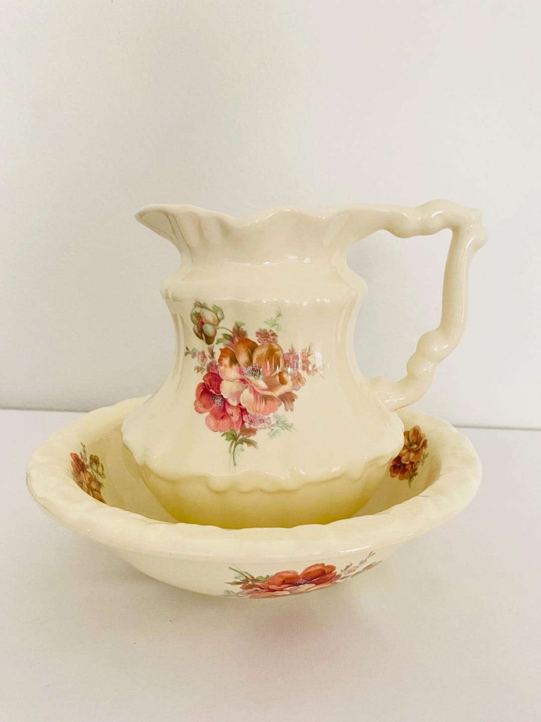 1930’s - 1960’s Athena of California Pottery Pitcher and Wash Basin - Etsy