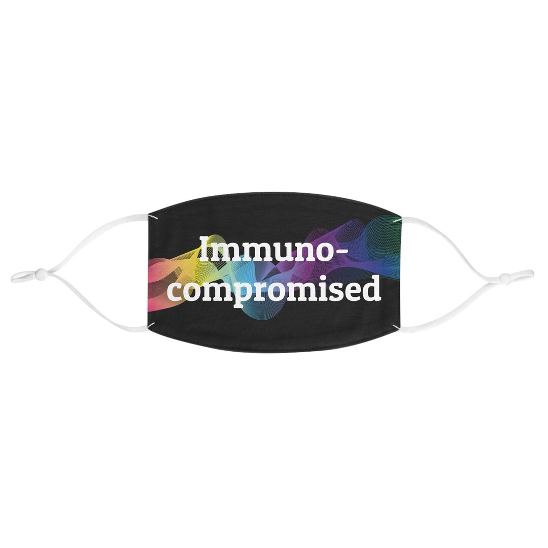 Immunocompromised Rainbow Wave Fabric Face Mask, Autoimmune Disease ...