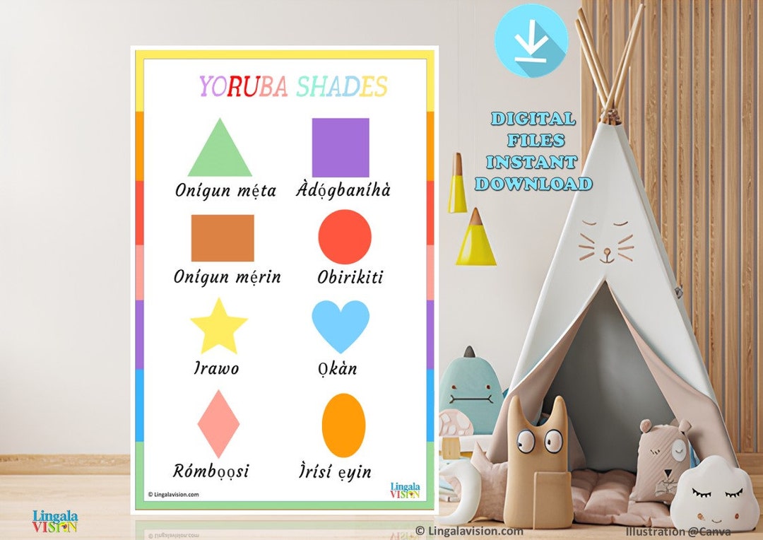 Yoruba Shapes Poster, Educational Wall Art, Montessori Nursery Poster ...