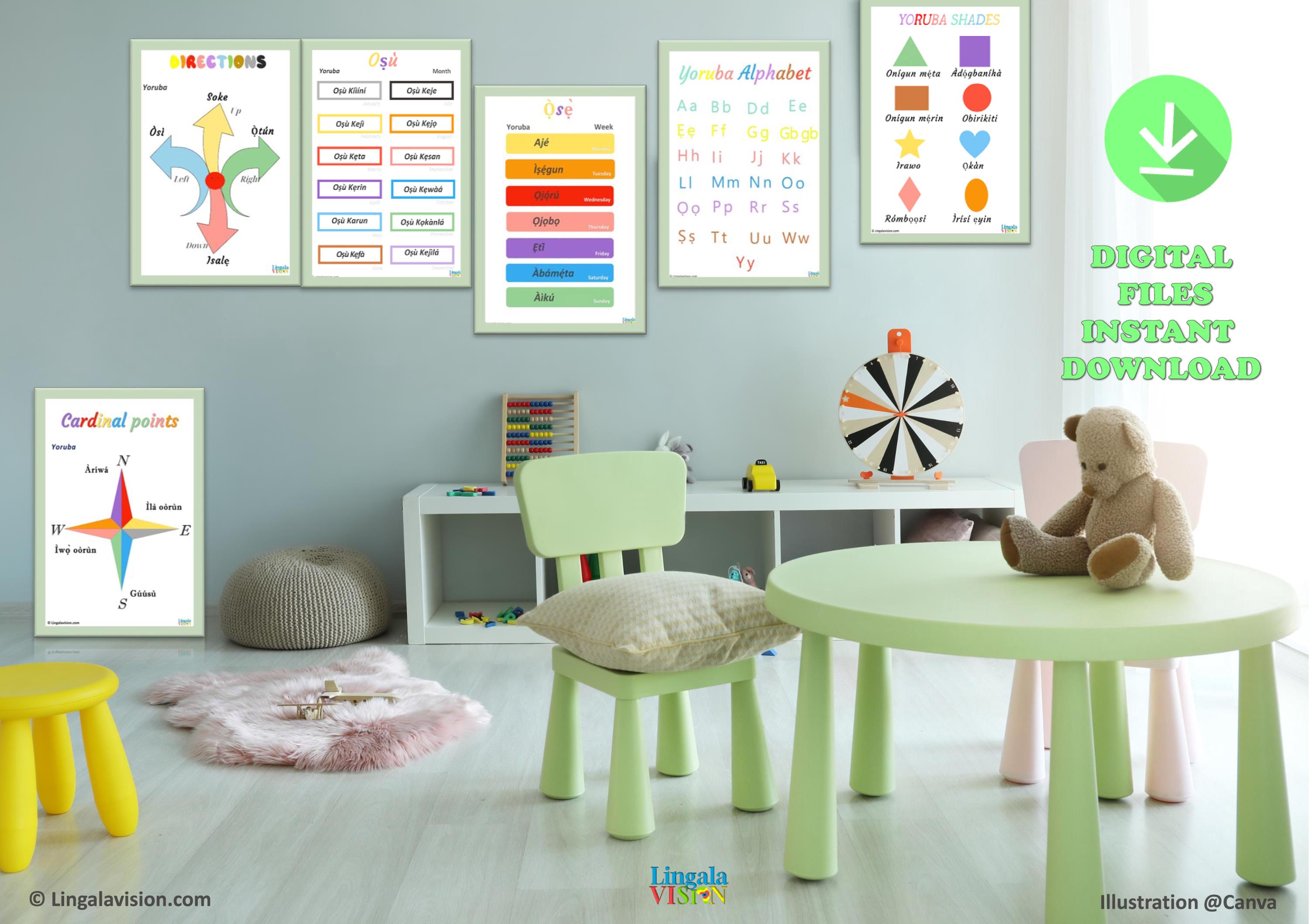 Haitian Creole Classroom Decor Bundle, Montessori Poster Printable ...