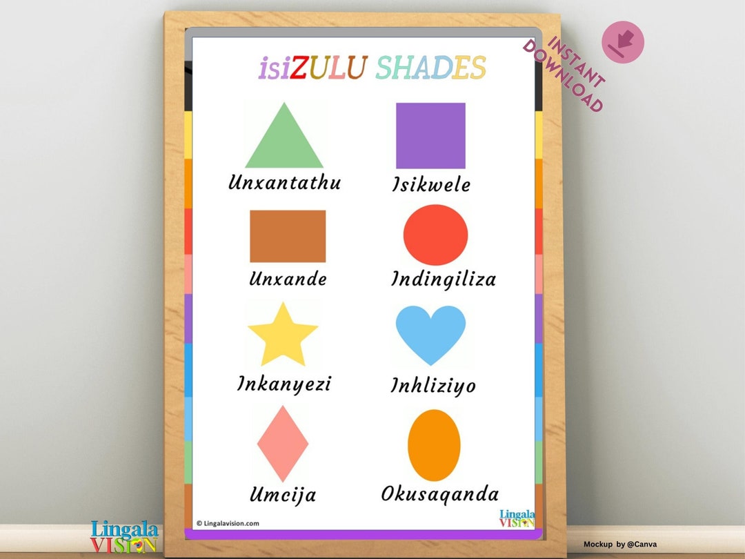 Isizulu Shapes Poster, Educational Wall Art, Montessori Nursery Poster ...