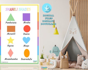 Xhosa Shapes Poster, Gift for Educational Wall Art, Montessori Nursery ...