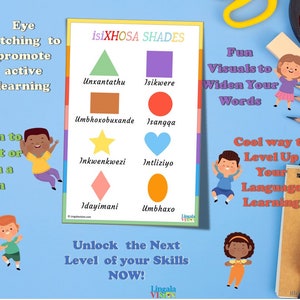 Xhosa Shapes Poster, Gift for Educational Wall Art, Montessori Nursery ...