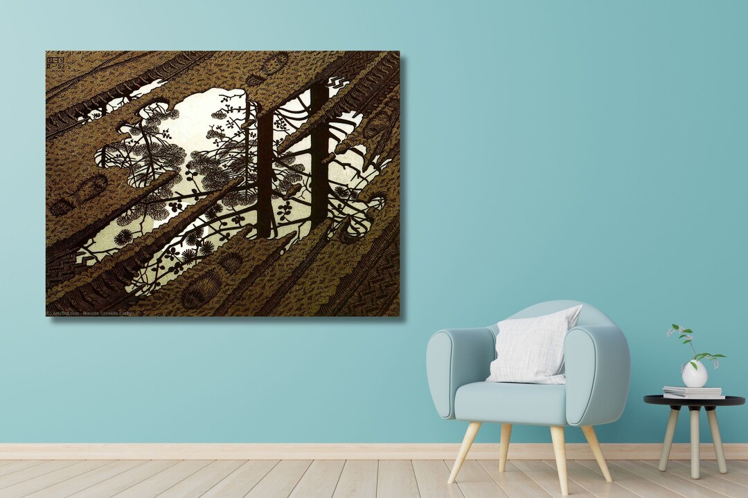 Puddle by M.C. Escher Canvas Print, Maurits Cornelis Escher Print Arts ...
