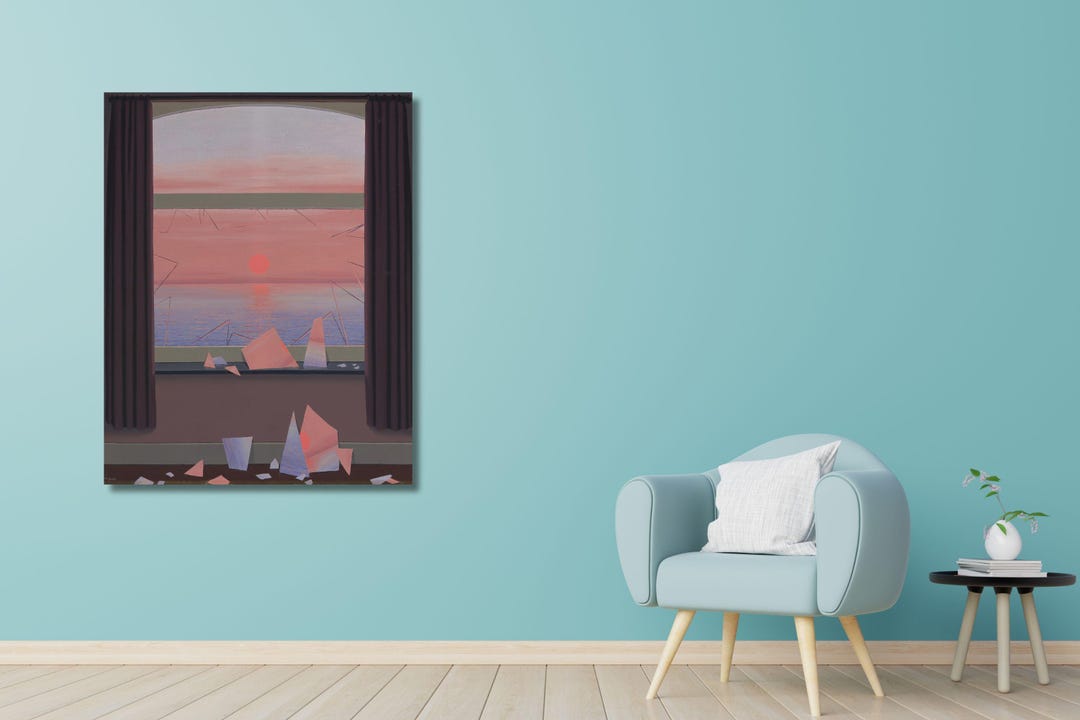 René Magritte Canvas Print: Surrealist Window Art, Modern Wall Decor - Etsy