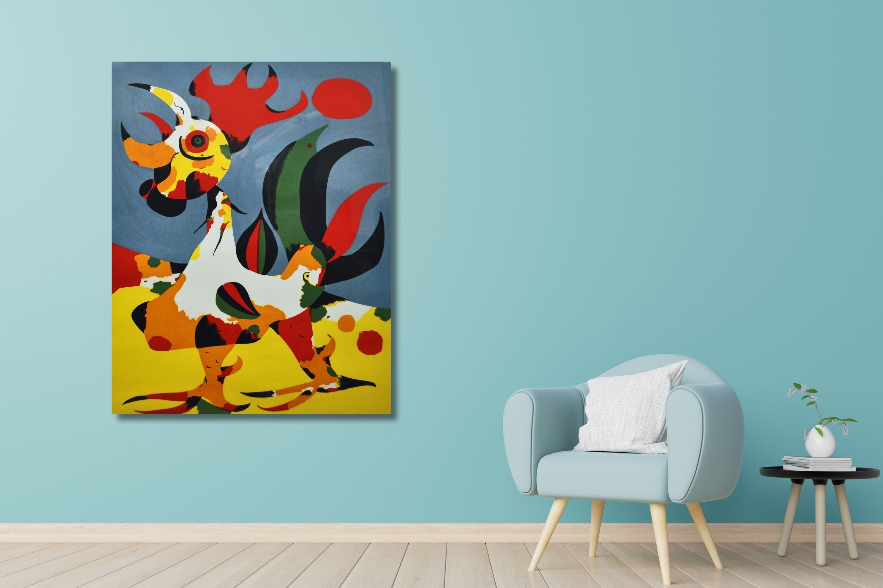 Joan Miro Le Coq , the Rooster-1939 Art Print,joan Miró Canvas Wall Art ...