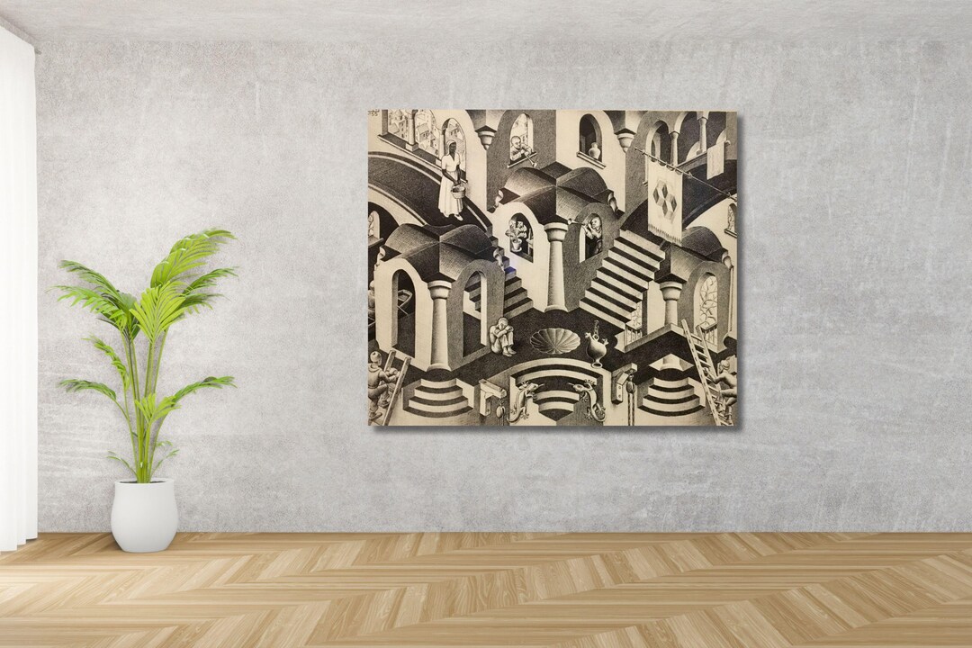 Escher Wall Art Print: Relativity, Convex and Concave Design - Etsy
