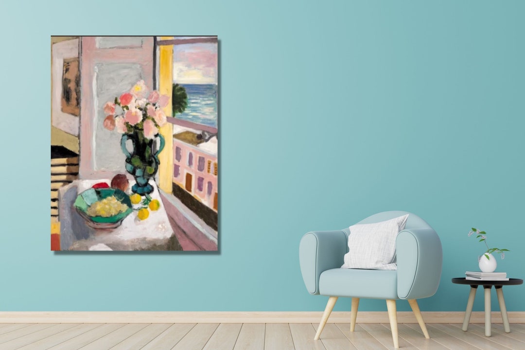 Safrano Roses at the Window Henri Matisse Canvas Wall Art Henri Matisse ...