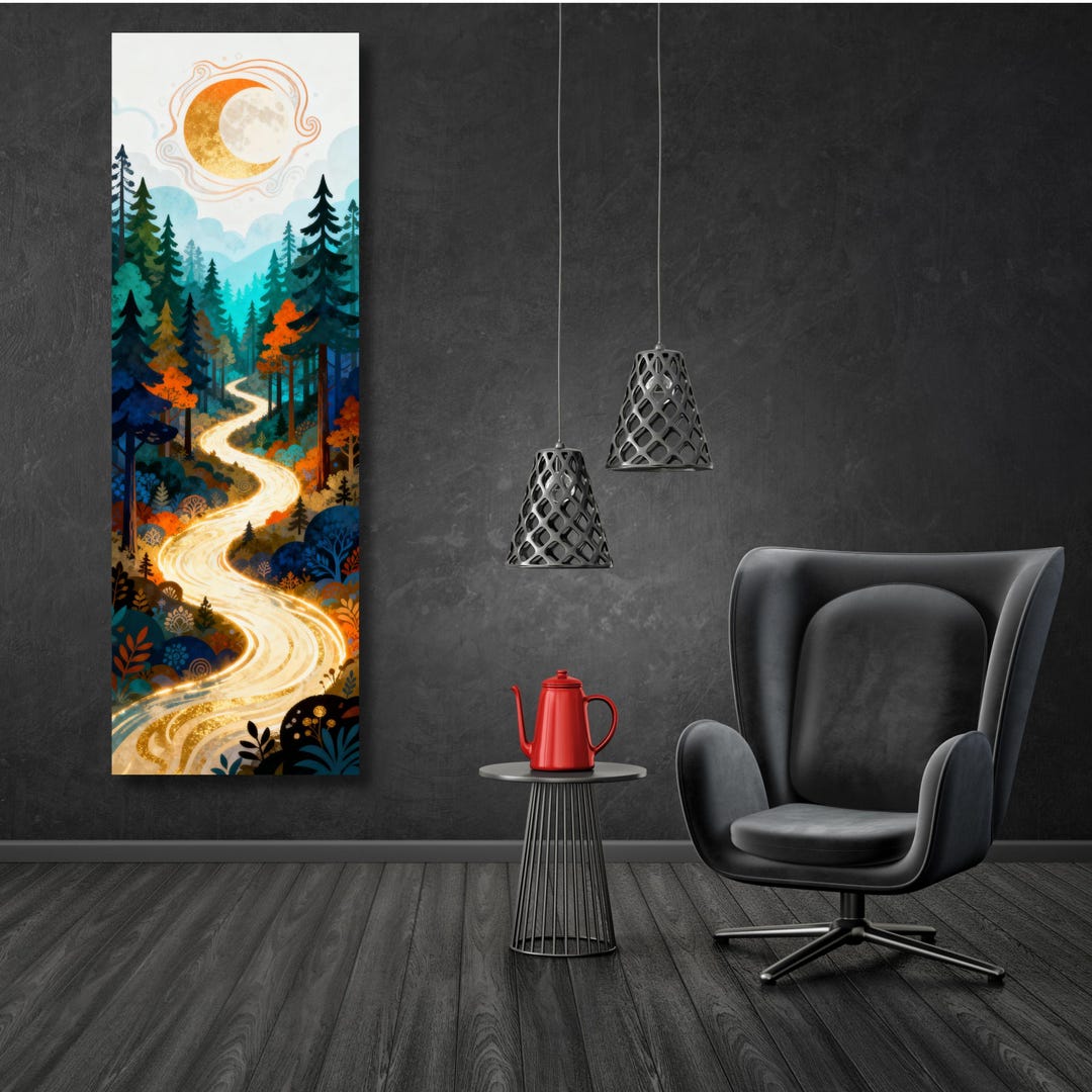 Long Narrow Canvas Wall Art, Tall Vertical Modern Print, Large ...