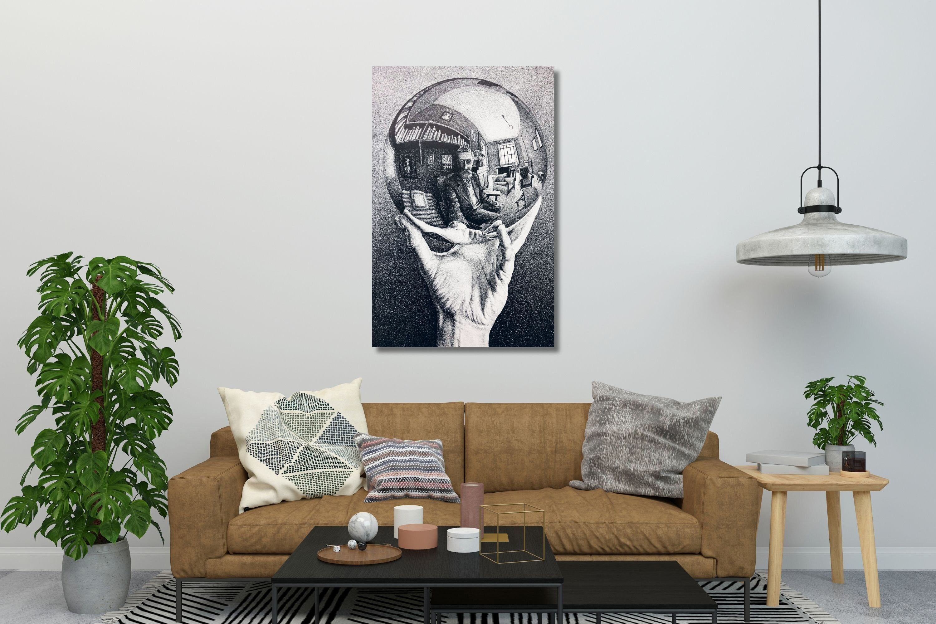 Hand With Reflecting Sphere by Maurits Cornelis Escher Canvas Wall Art ...
