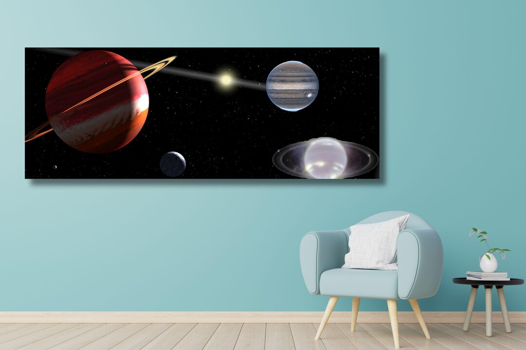 Jupiter and the Solar System Alignment Canvas Wall Art – Cosmic Planets ...