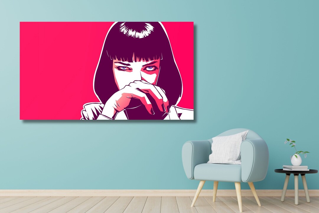 Pulp Fiction Mia Wallace Poster Print Artmia Wallace Canvas Etsy