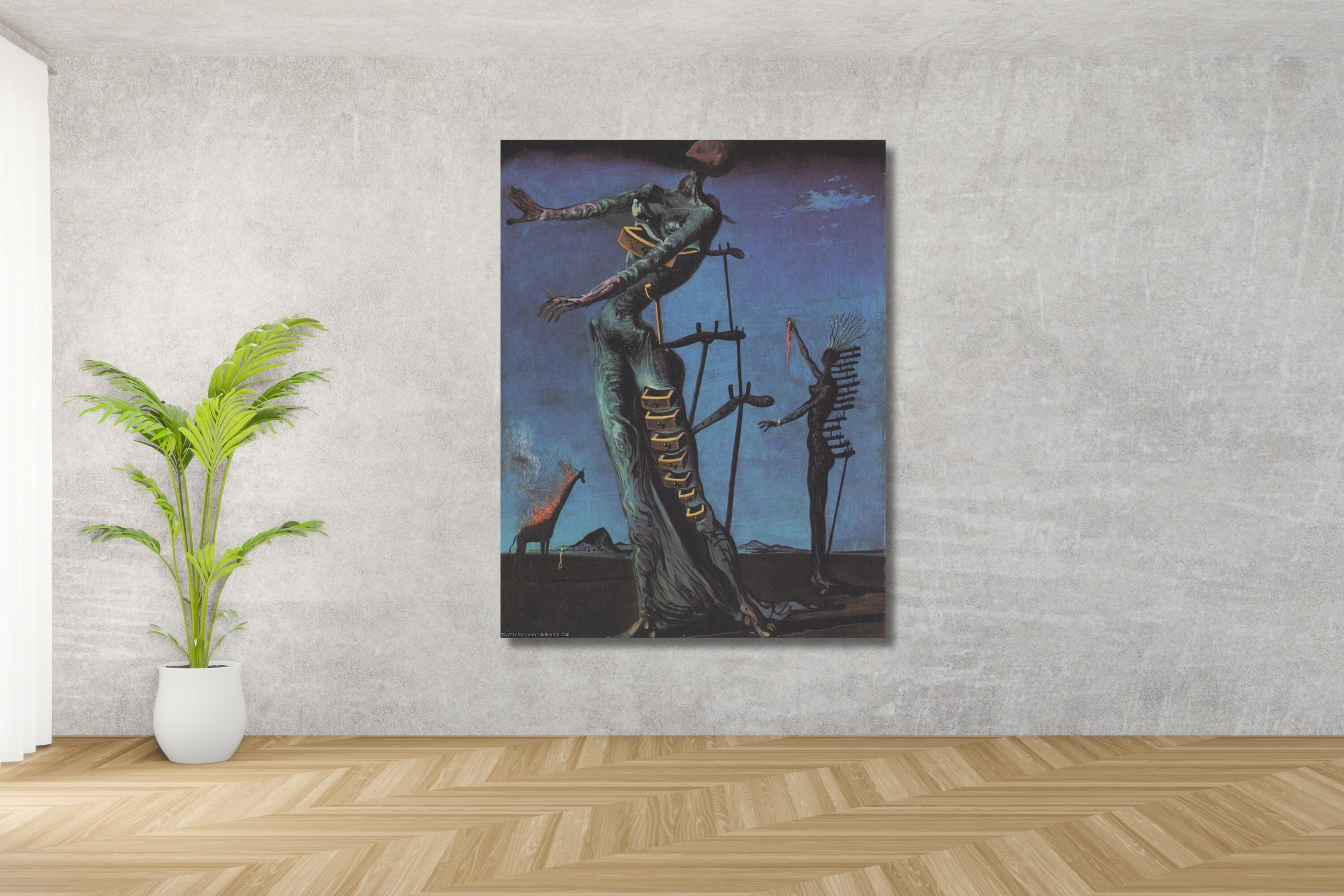 Salvador Dali 'burning Giraffe' Print: Surrealist Canvas Art - Etsy